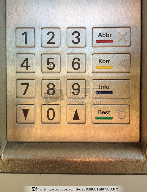 取款机上的按键图片_现代科技_金融科技-图行天下素材网