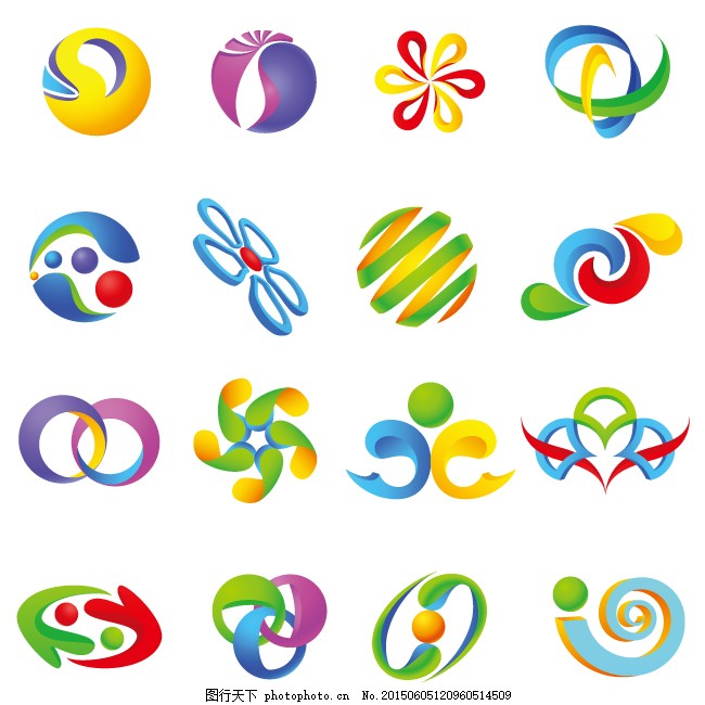 环形螺旋标志设计图片_线条形状_设计元素-图行天下素材网