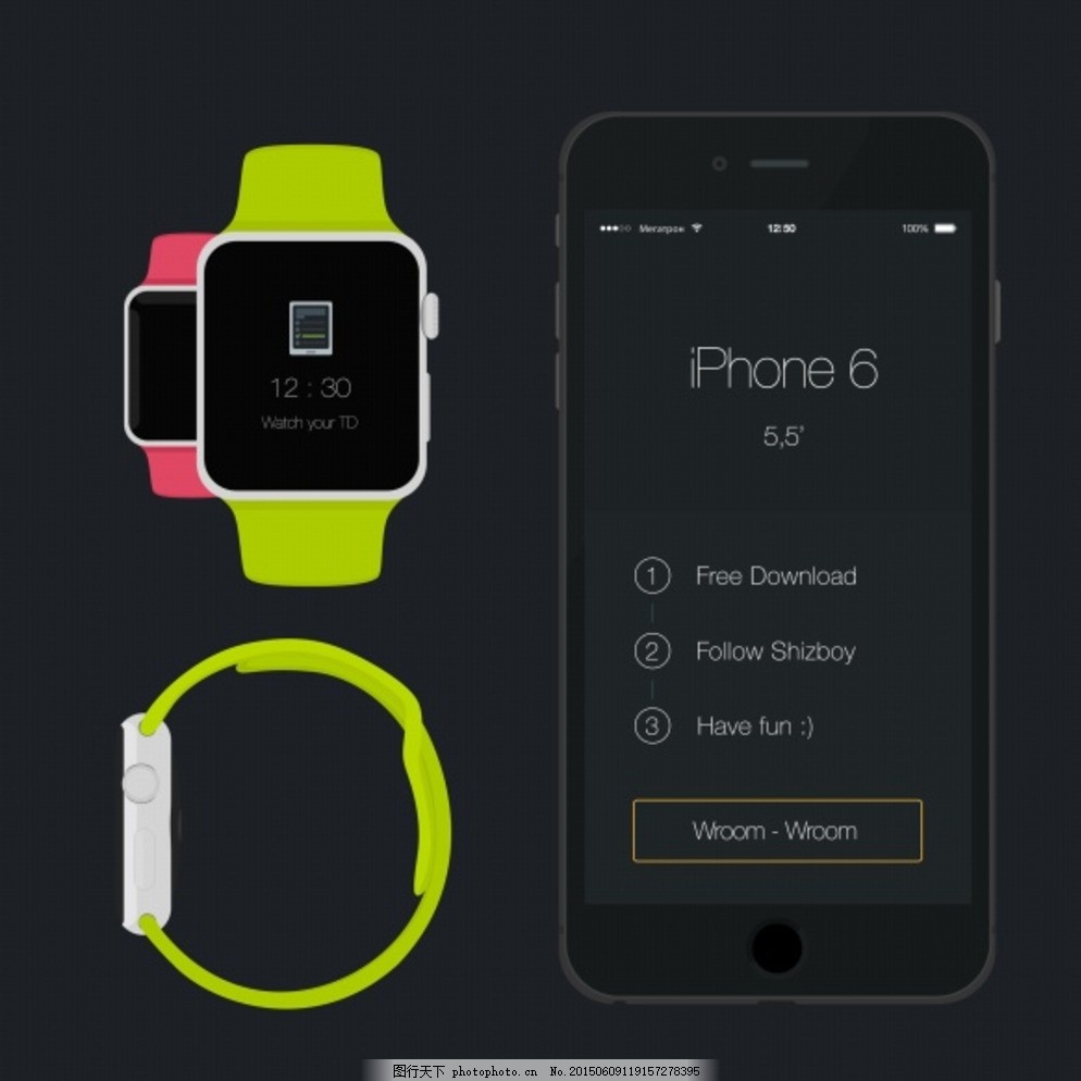 苹果WatchIphone6图片_生物静物_设计元素-图行天下素材网