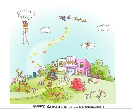 漫画风景幻想世界矢量素材AI190图片_动漫卡通_插画绘画-图行天下素材网